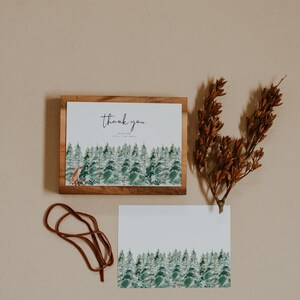 Teddy Woodland Thank You Card, Fox Card Printable, Editable Woodland ...