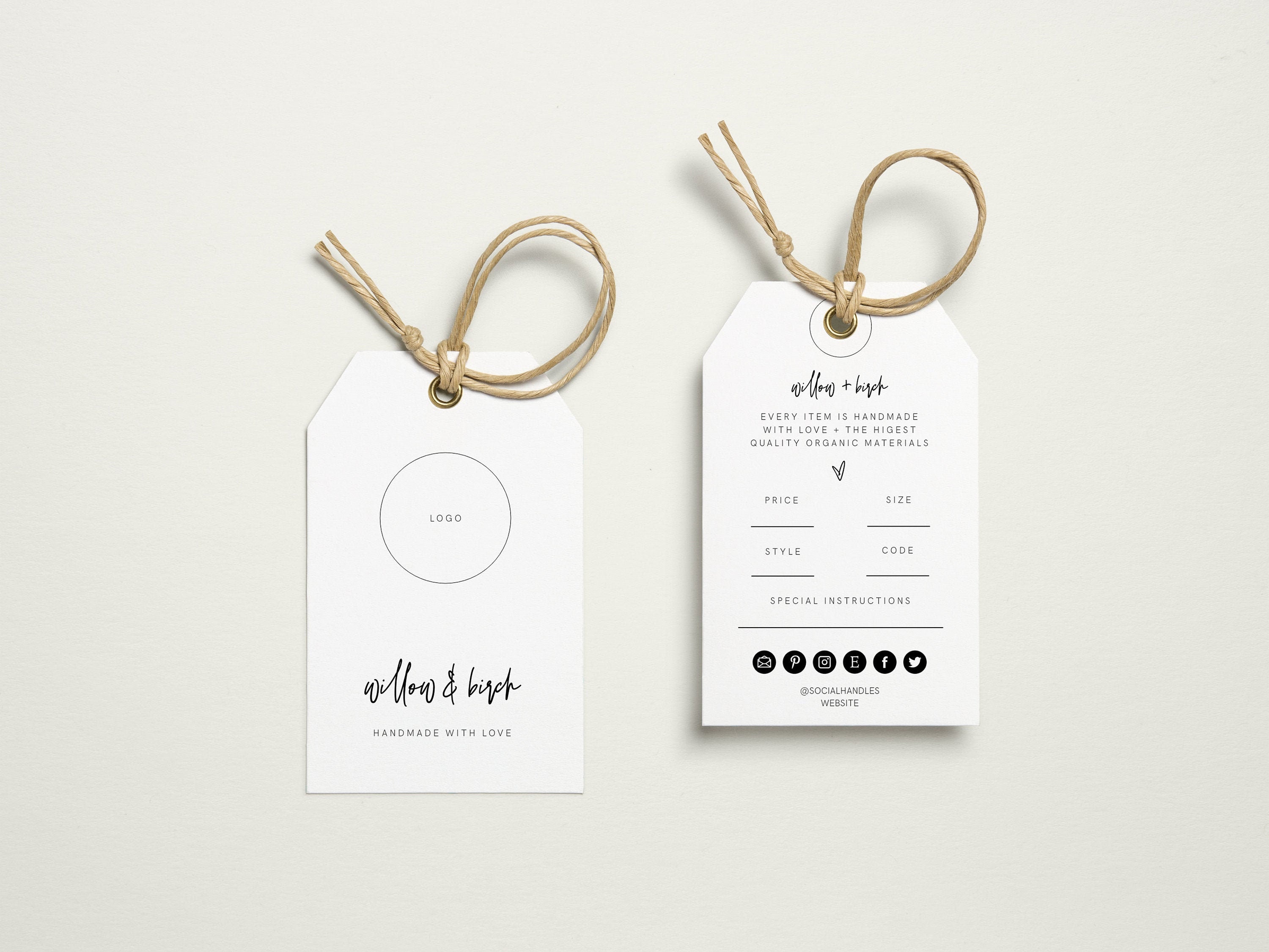 Editable Hanging Tags Template Printable Fashion Label - Etsy