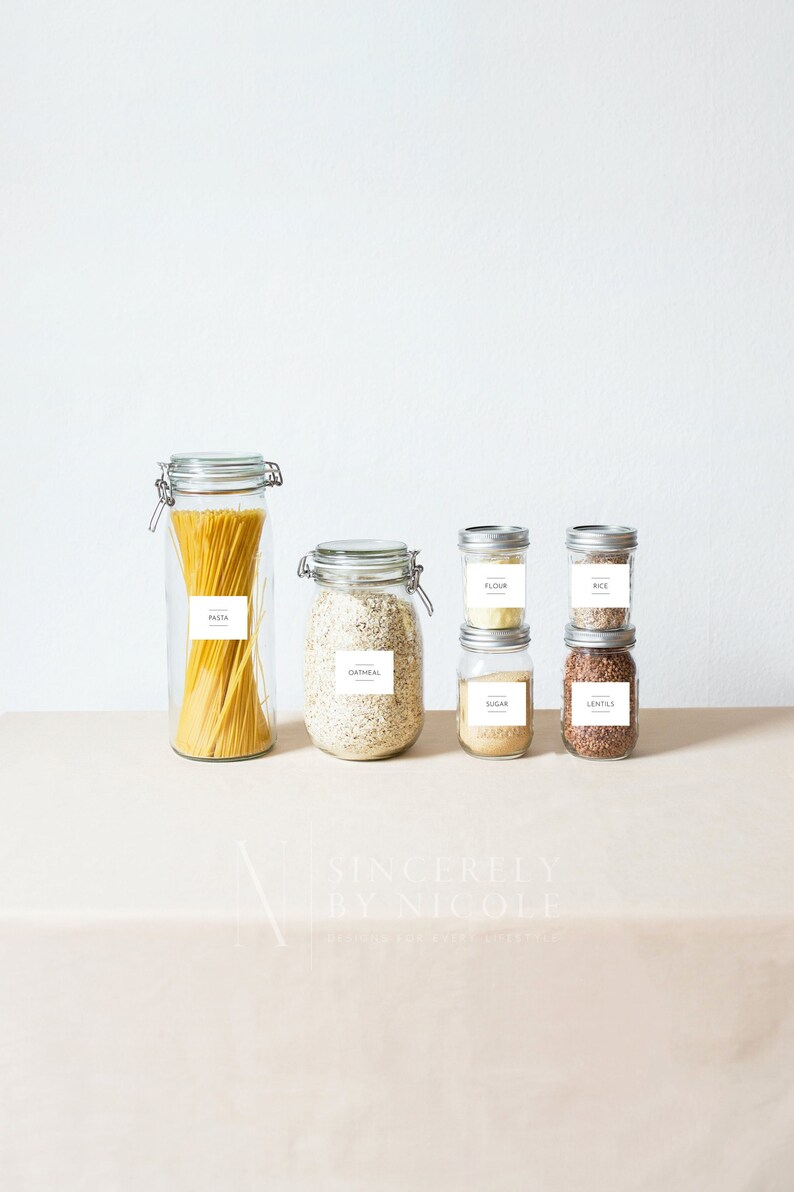 Editable Printable Minimalist Kitchen Labels Pantry Labels - Etsy