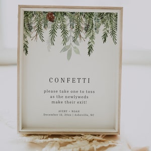 Holiday Wedding Confetti Toss Sign, December Wedding Confetti Toss ...