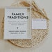 Editable Printable Family Traditions Card, Family Traditions Bay Shower ...