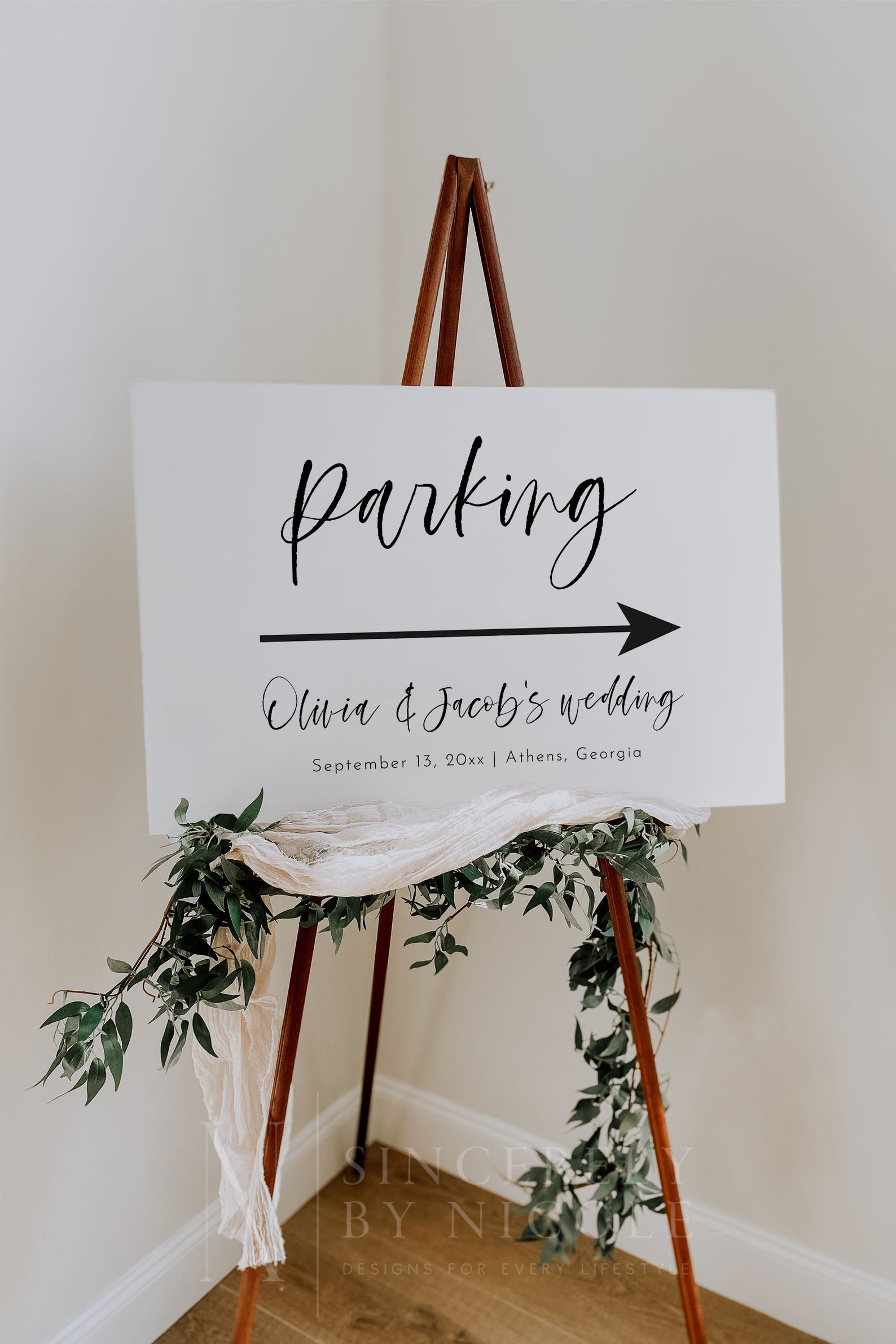 Wedding Parking Sign Arrow Parking Sign Template Editable - Etsy