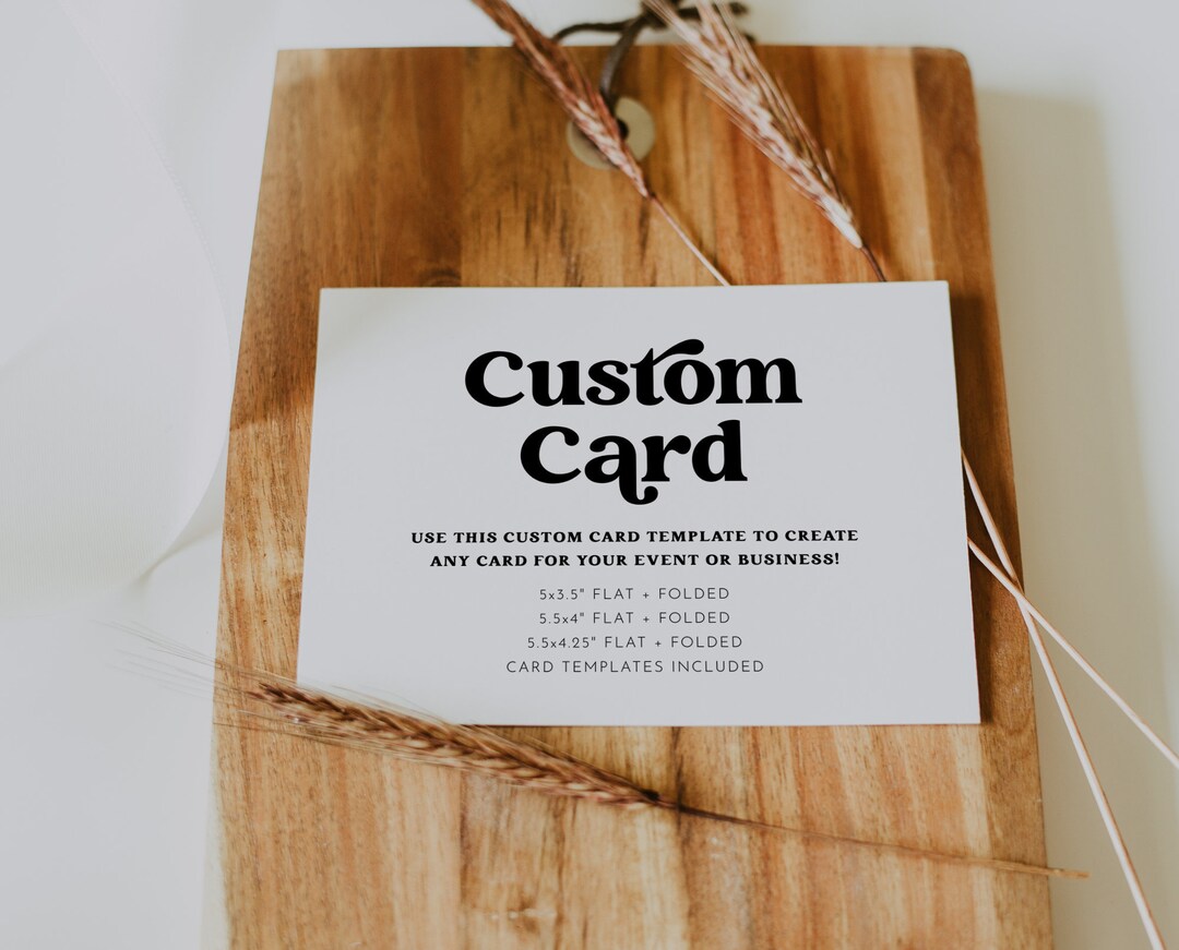 Printable Custom Card, Editable DIY Card Template, Retro Printable Card ...