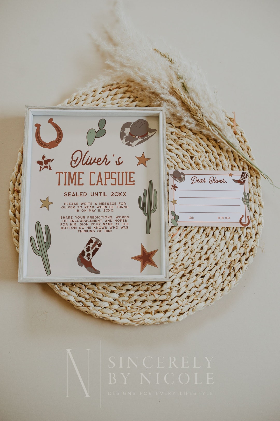 First Rodeo Time Capsule Template, Western Birthday Time Capsule, Time ...