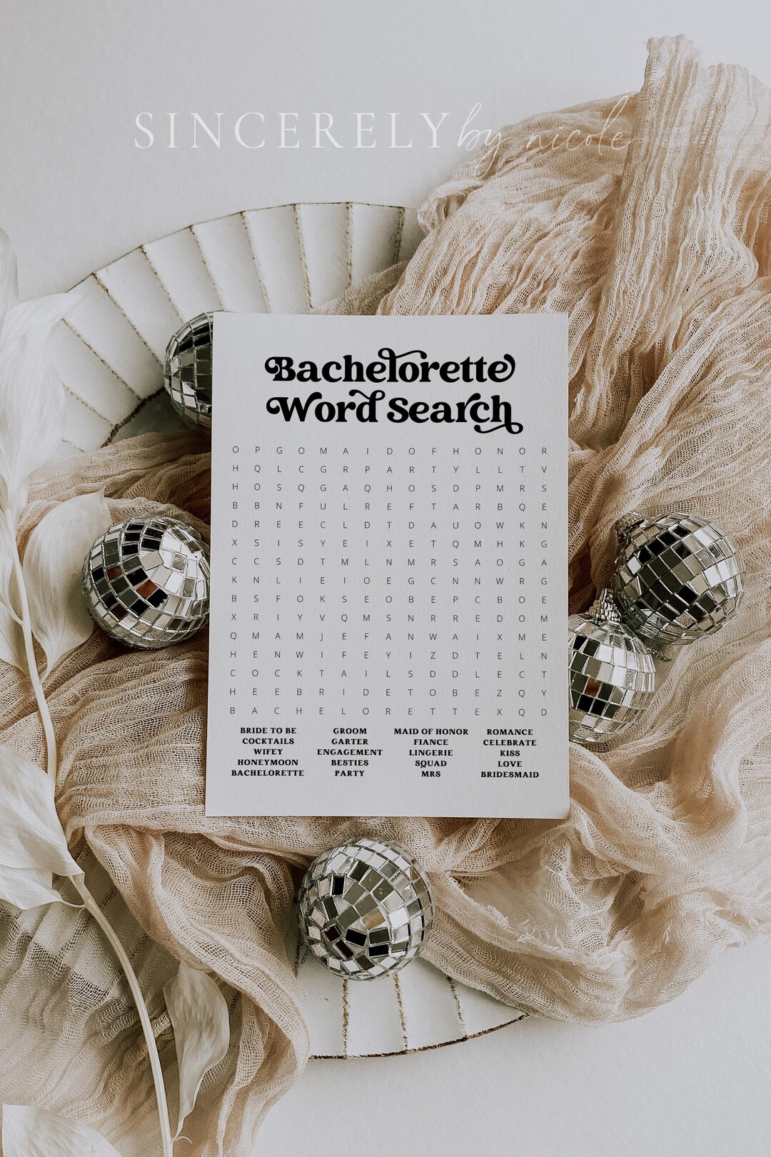 Retro Bachelorette Party Game, Bachelorette Word Search, Canva ...