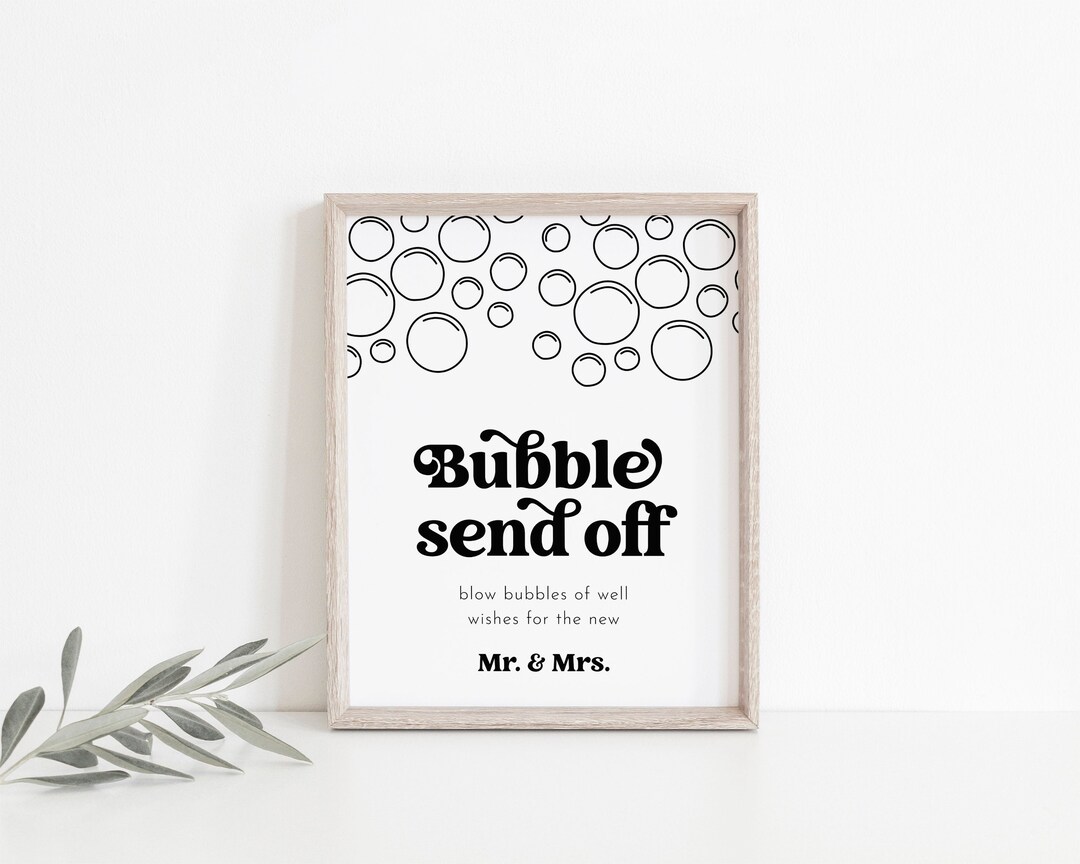 Wedding Send off Sign, Bubble Send off Sign, Bubble Send off Sign ...