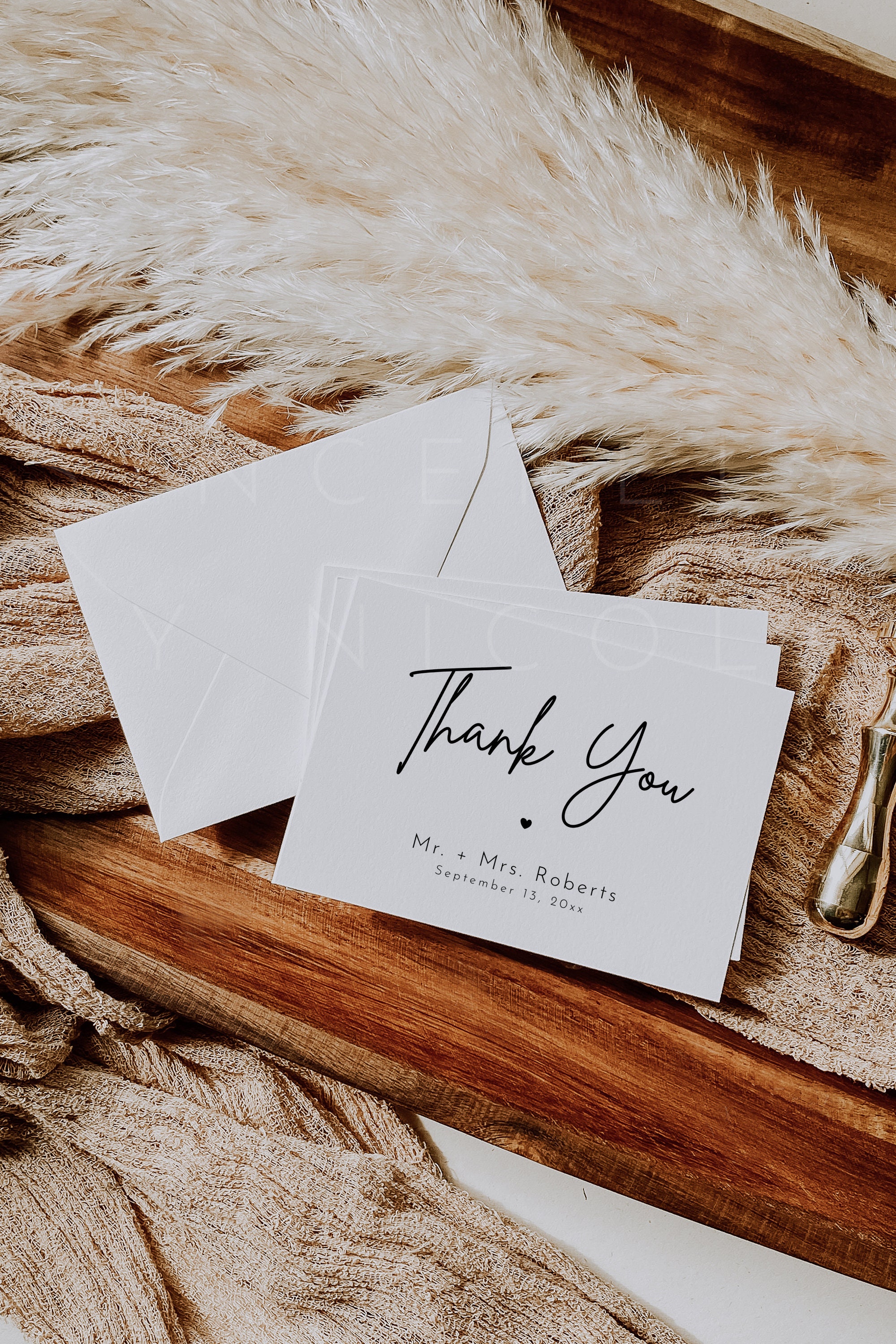 Printable Thank You Card, Modern Minimalist Thank You Card Printable ...