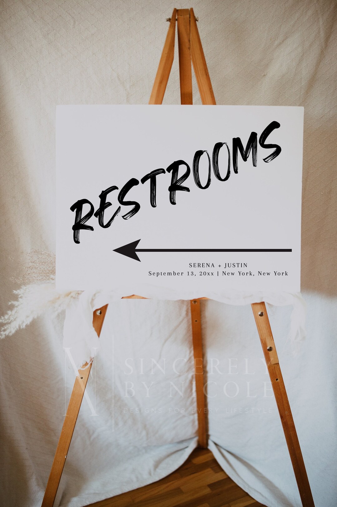Bold Restroom Sign Template. Grunge Restroom Sign Editable Printable ...