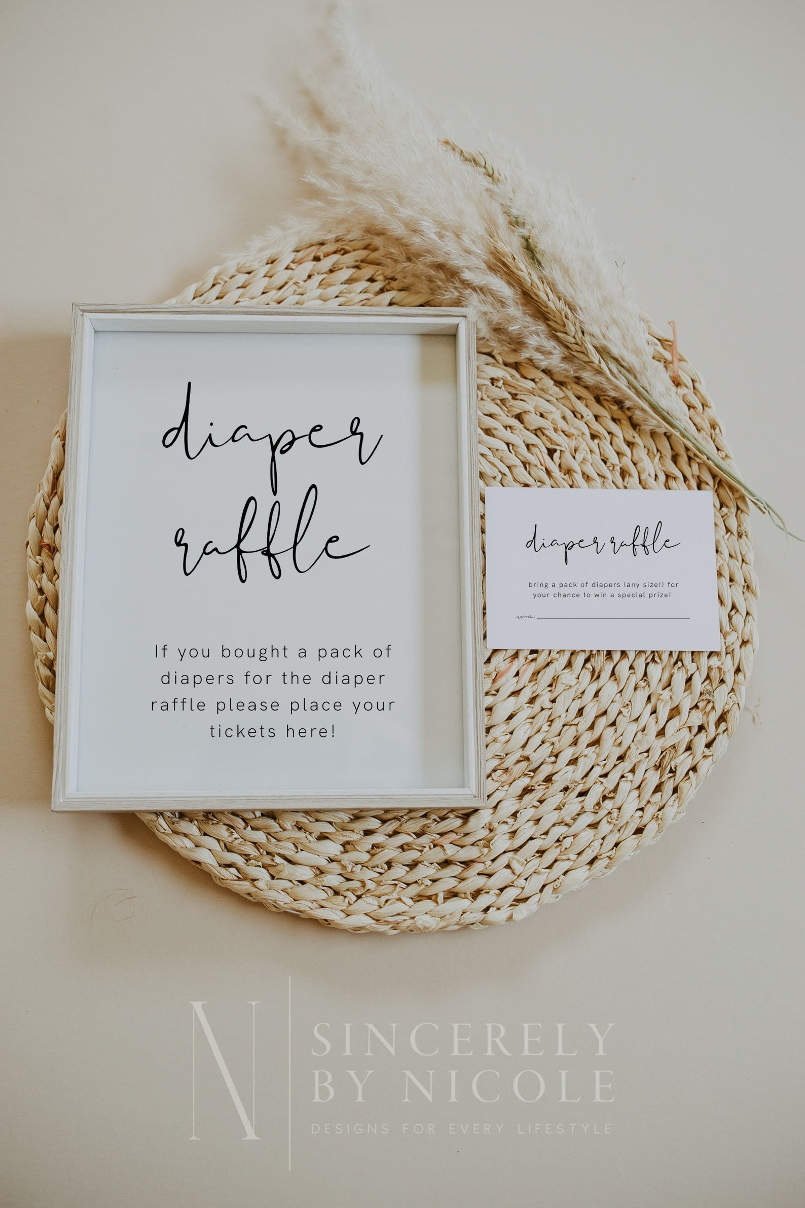 Diaper Raffle Game Printable Diaper Raffle Kit Minimalist - Etsy