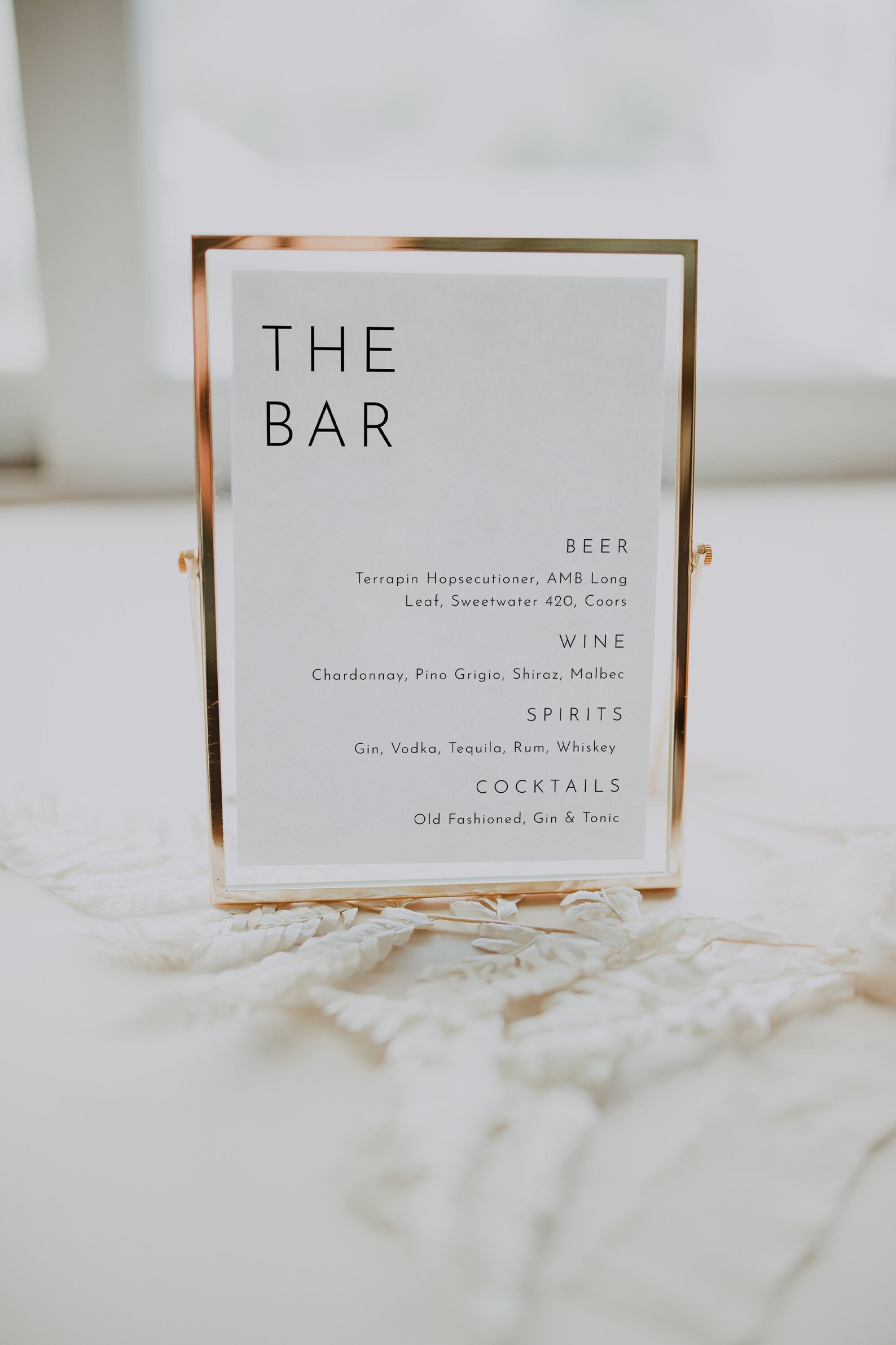 Minimalist Bar Menu Sign Template, 8x10 & 5x7 Minimalist Bar Menu ...