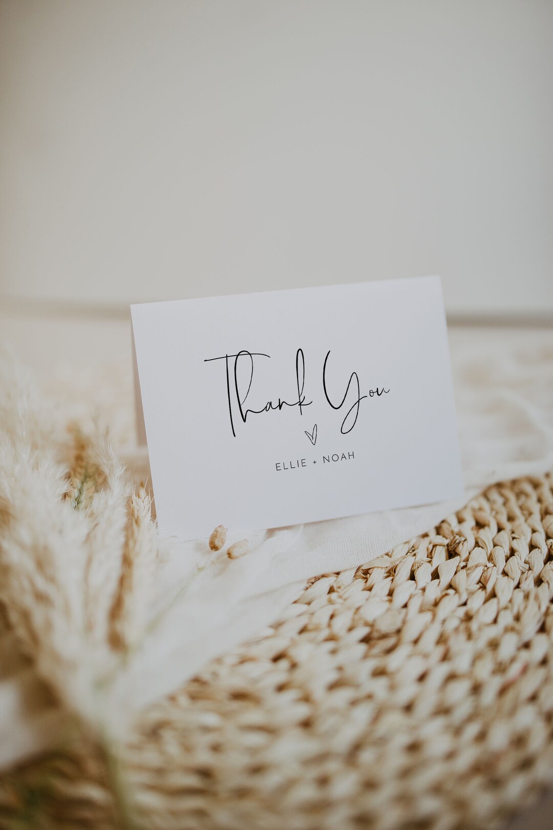 Minimalist Thank You Card Template, Editable Thank You Card, Thank You ...
