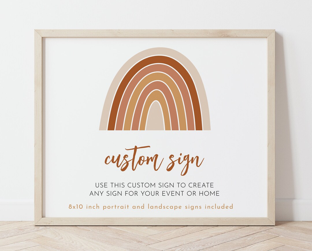 Boho Terracotta Rainbow Custom Sign Template, Boho Rainbow Sign ...