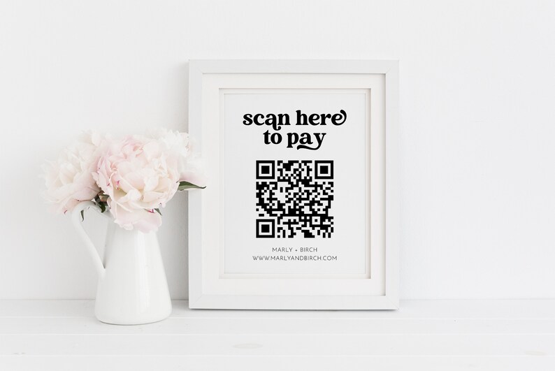 QR Code Editable Template Printable QR Code Sign Template QR - Etsy