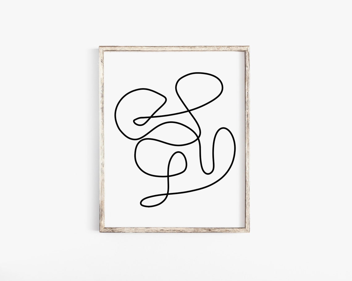 PRINTABLE Set of 4 Abstract Line Drawings Abstract Scribble - Etsy