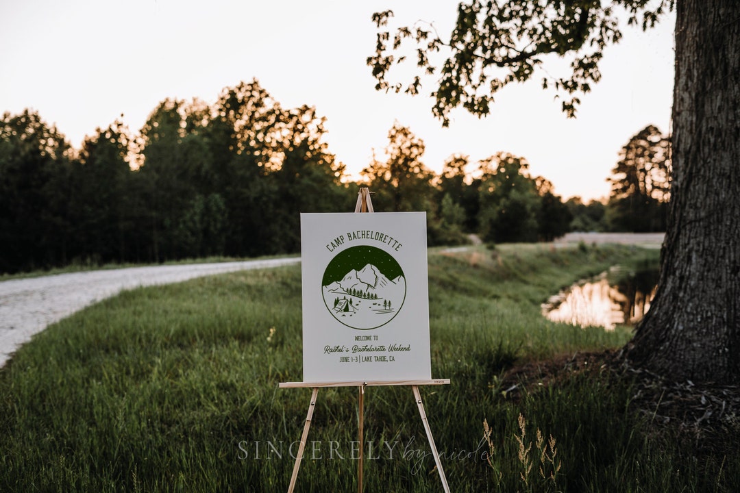 Camp Bachelorette Weekend Welcome Sign, Camping Bachelorette Girls ...