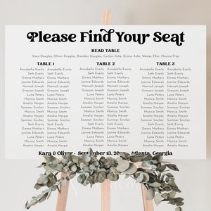 Editable Printable Banquet Seating Chart Template, Long Table Wedding ...