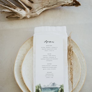 Mountain Menu Card 100% Editable Printable Menu Mountain - Etsy