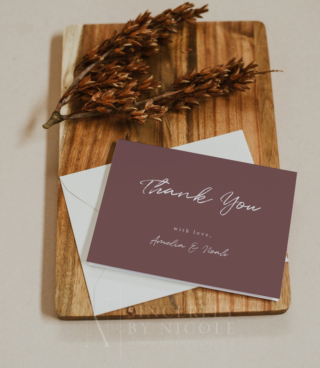 Printable Thank You, Simple Thank You Cards, Modern Minimal Thank You ...