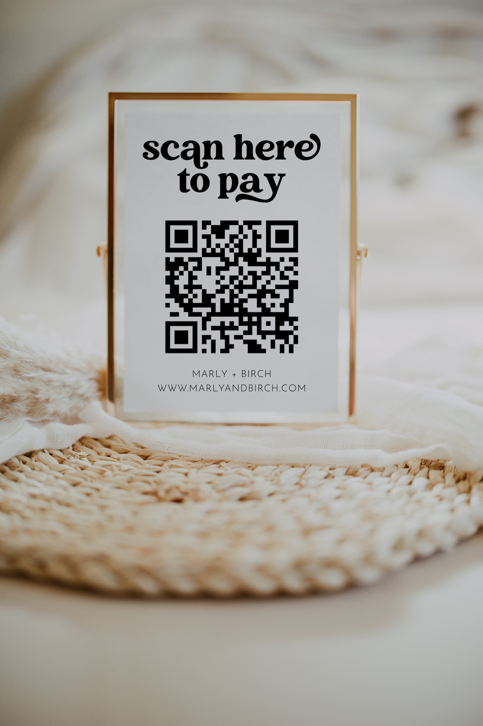 QR Code Editable Template Printable QR Code Sign Template QR - Etsy