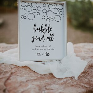 Bubble Send off Sign, Editable Printable Wedding Bubble Send off Sign ...