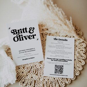 Wedding Invitation With QR Code, Disco Wedding Invitation Template ...
