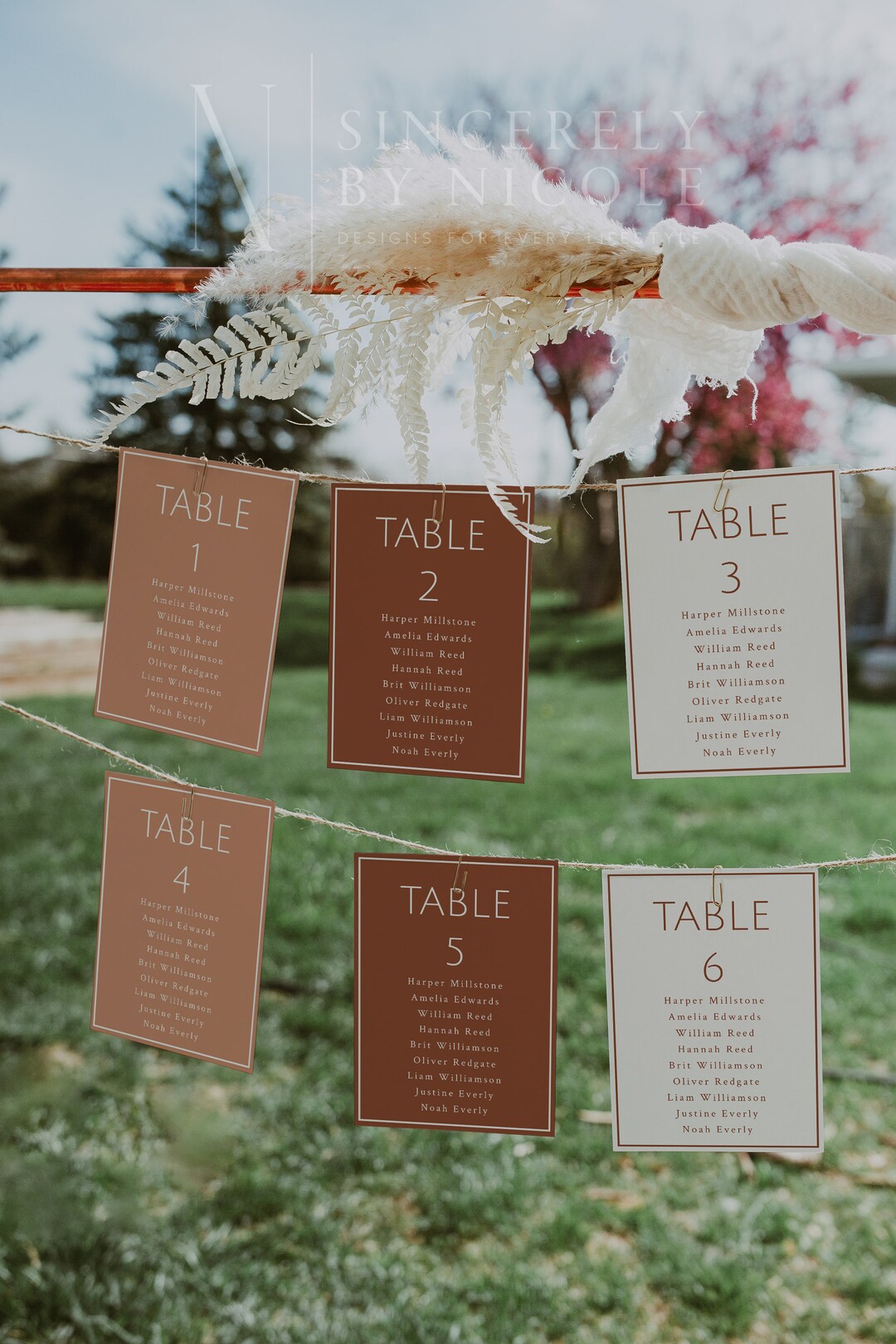 Boho Table Card Template, Editable Printable Bohemian Table Numbers ...