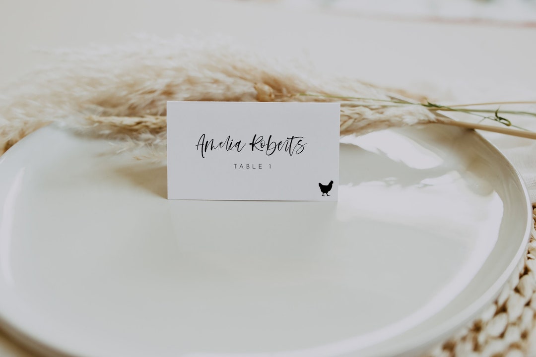 Place Card Template With Meal Icons Printable Escort Cards - Etsy
