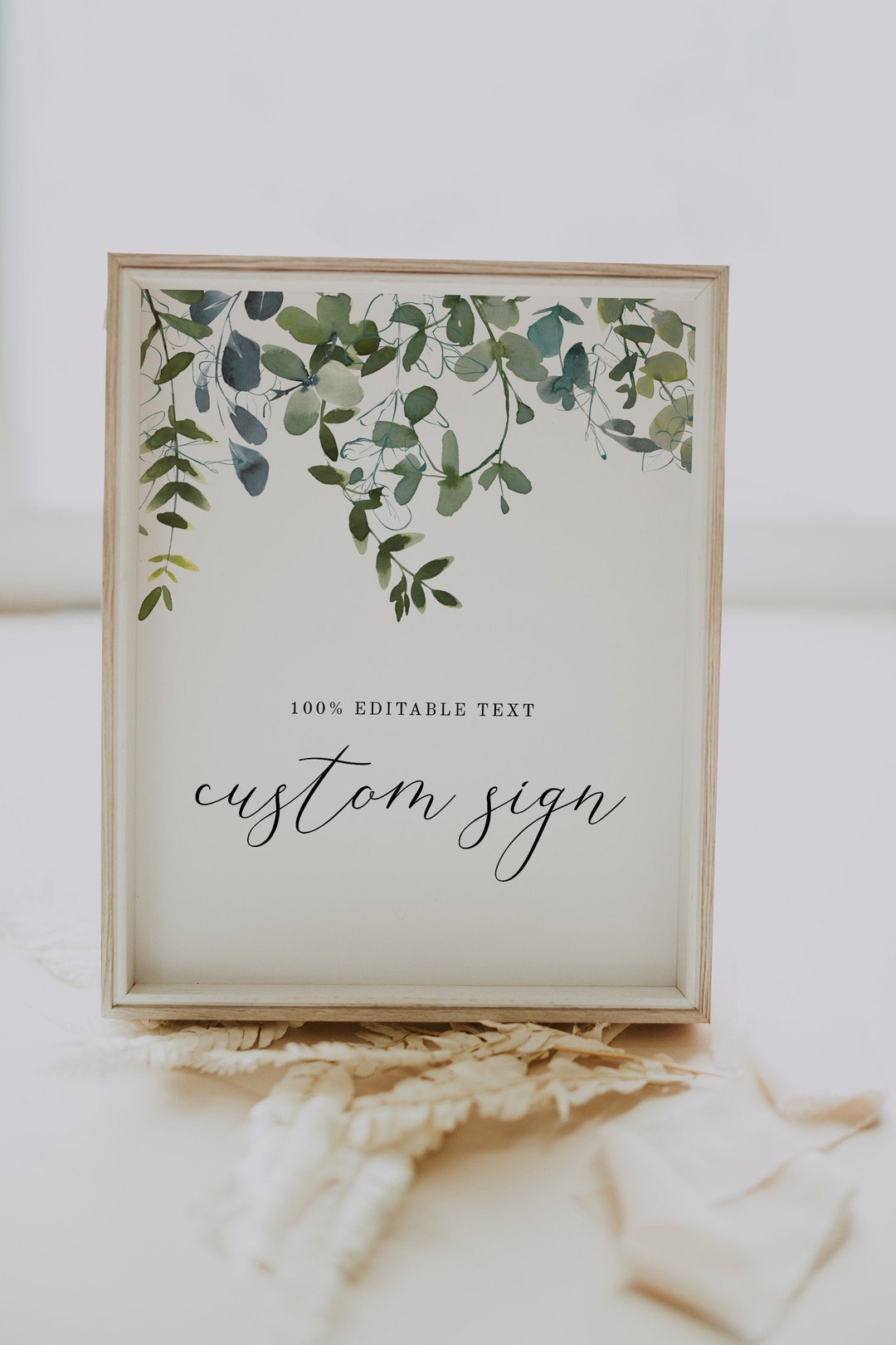 Eucalyptus Greenery Sign Template, Greenery Wedding Template, Greenery ...