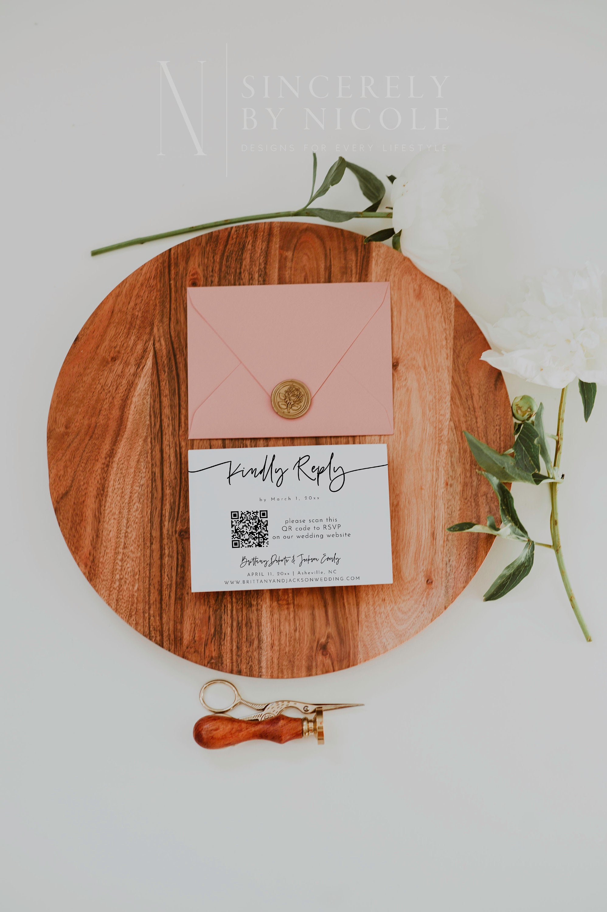 QR Code Response Card Online Reply Card Template Minimalist - Etsy