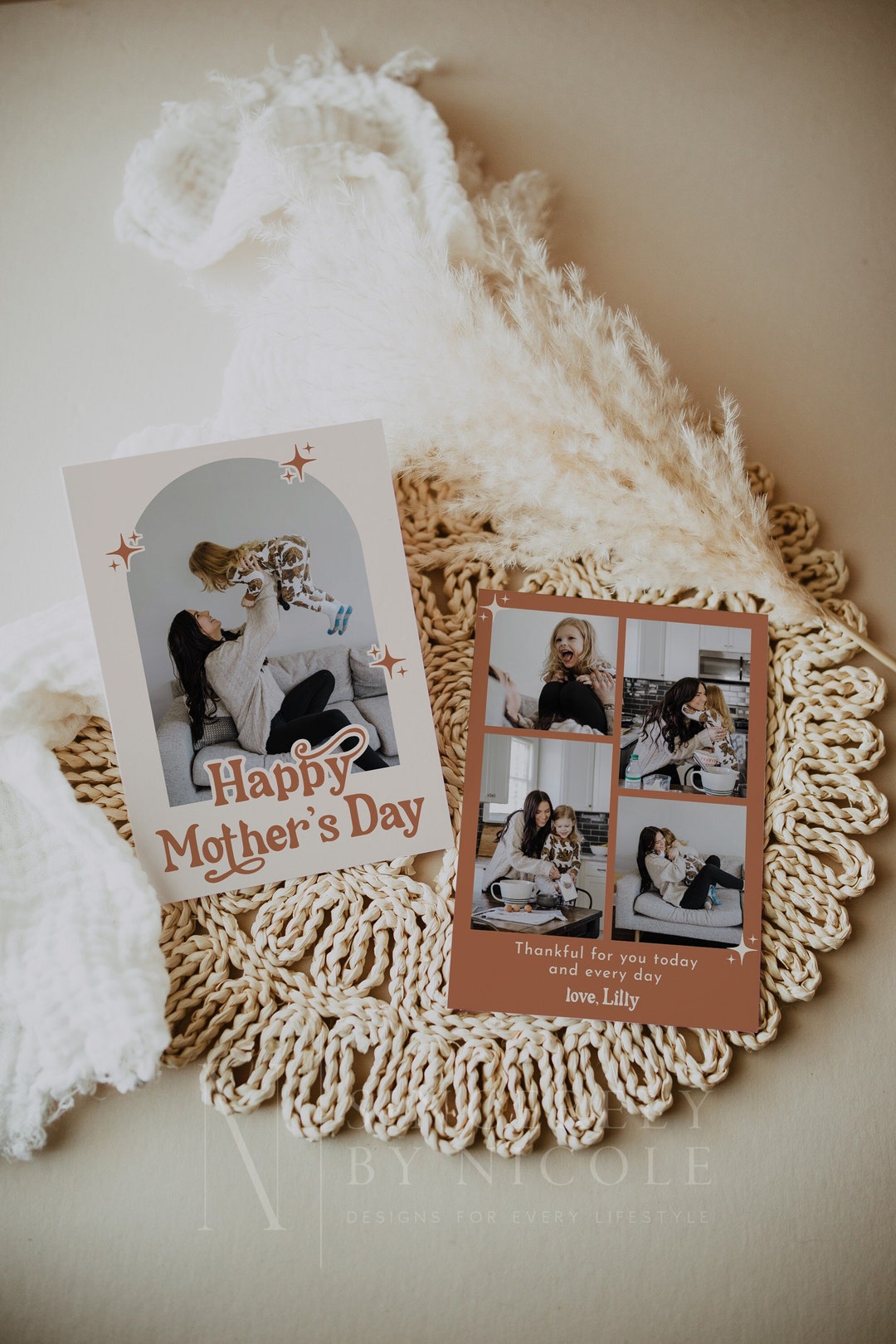 Mother's Day Card Template, Mother's Day Photo Card Template, Happy ...