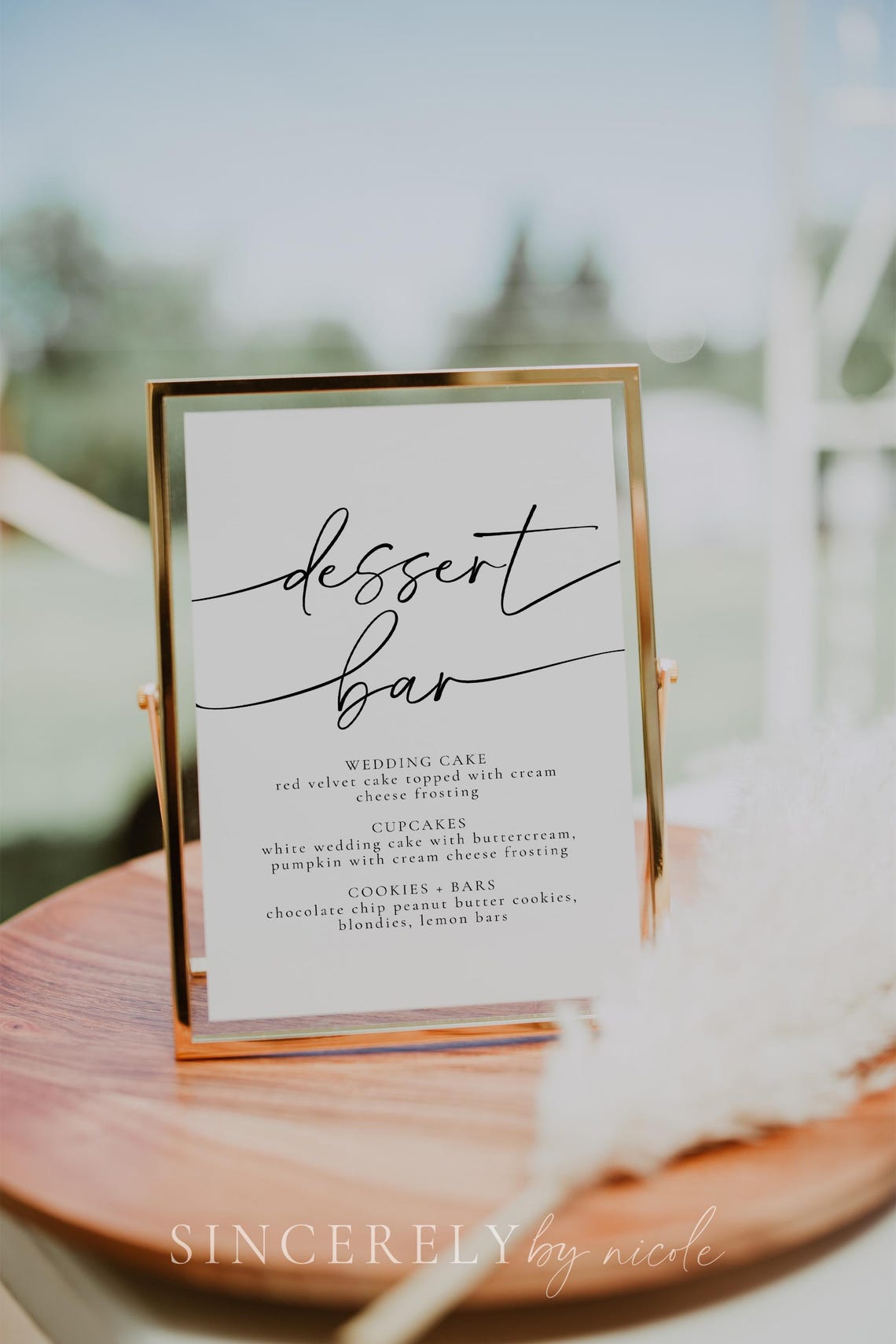 Minimalist Wedding Dessert Table Sign, Printable Wedding Dessert Bar ...
