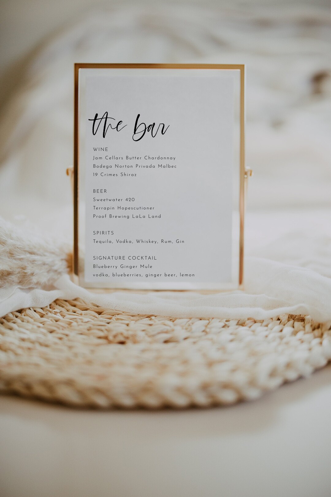 Minimalist Bar Menu Sign Template, 8x10 & 5x7 Minimalist Bar Menu ...