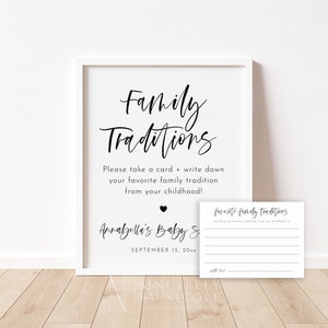 Editable Printable Family Traditions Card, Family Traditions Baby ...