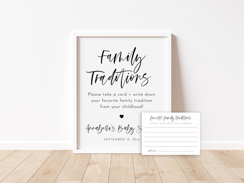 Editable Printable Family Traditions Card Family Traditions - Etsy