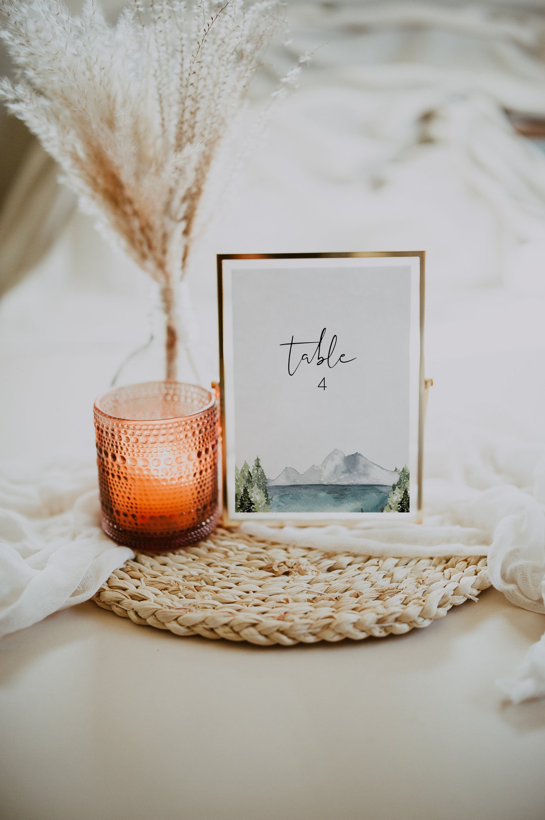 Mountains Editable Table Numbers, Wedding Table Numbers, Printable ...