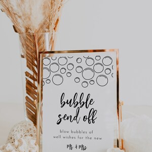 Bubble Send off Sign, Editable Printable Wedding Bubble Send off Sign ...
