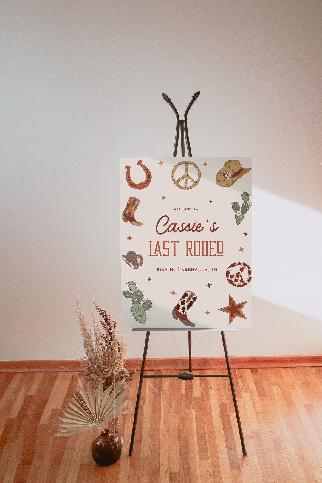 Last Rodeo Bachelorette Welcome Sign, Cowgirl Bachelorette Decorations ...