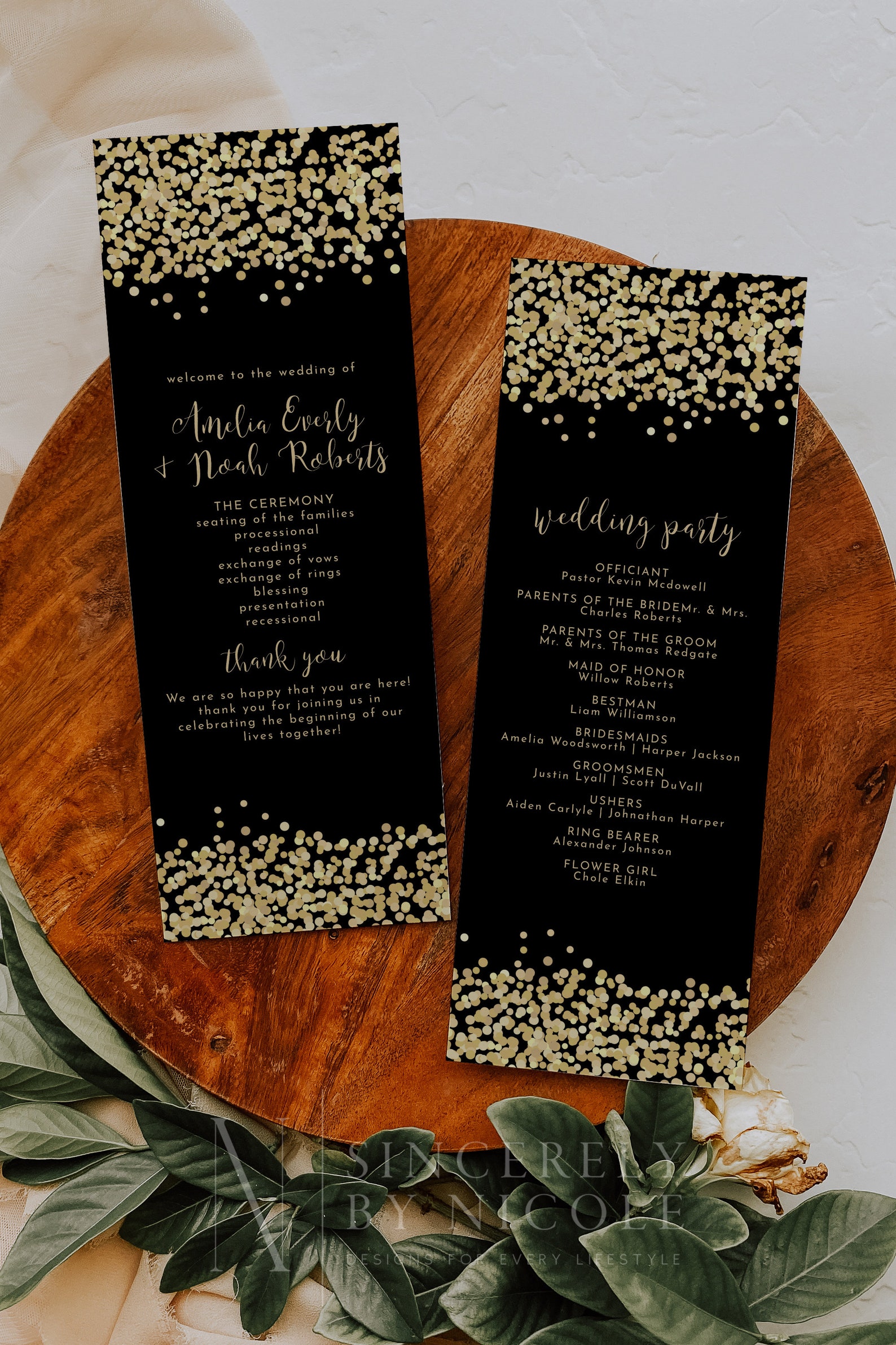 New Years Wedding Program, New Year Ceremony Program Template, Editable ...