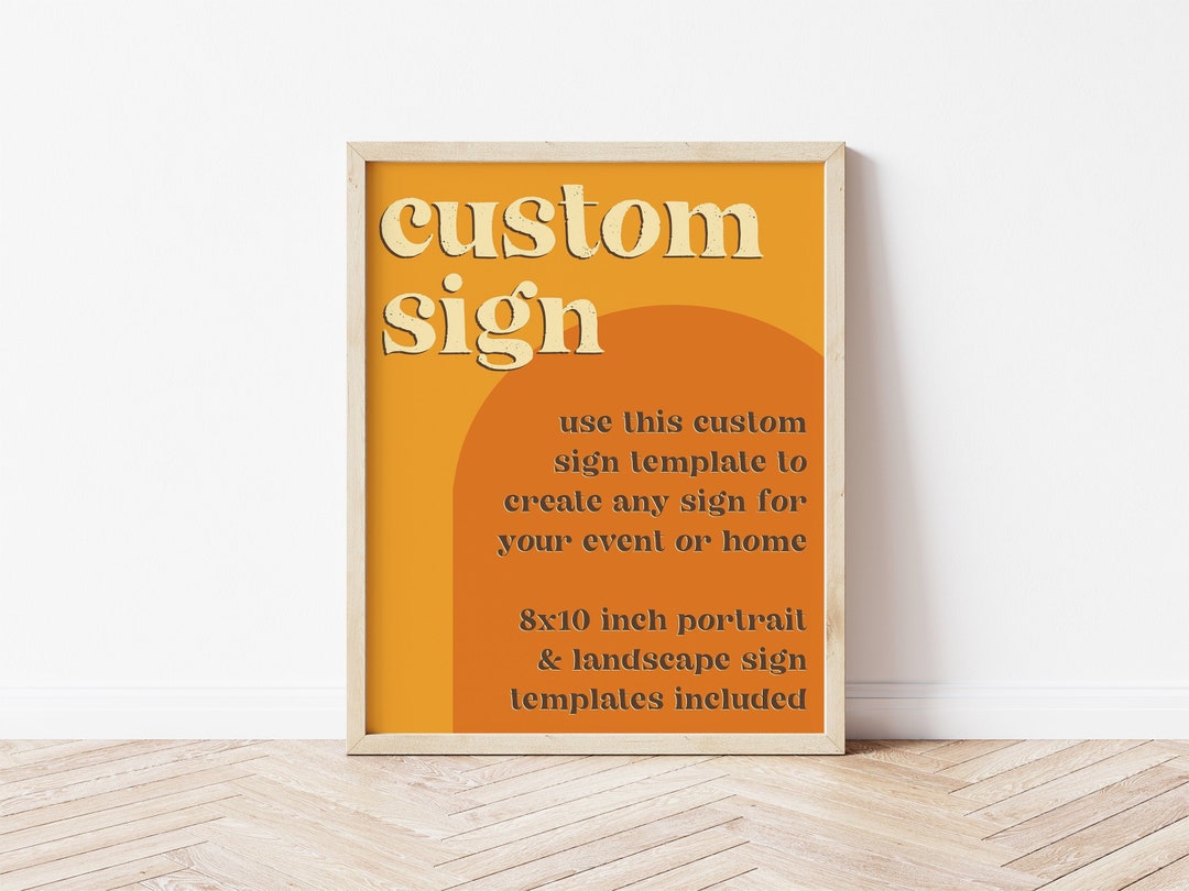 Retro Sign Template, 70s Sign Template Editable Printable, Unique 70's ...