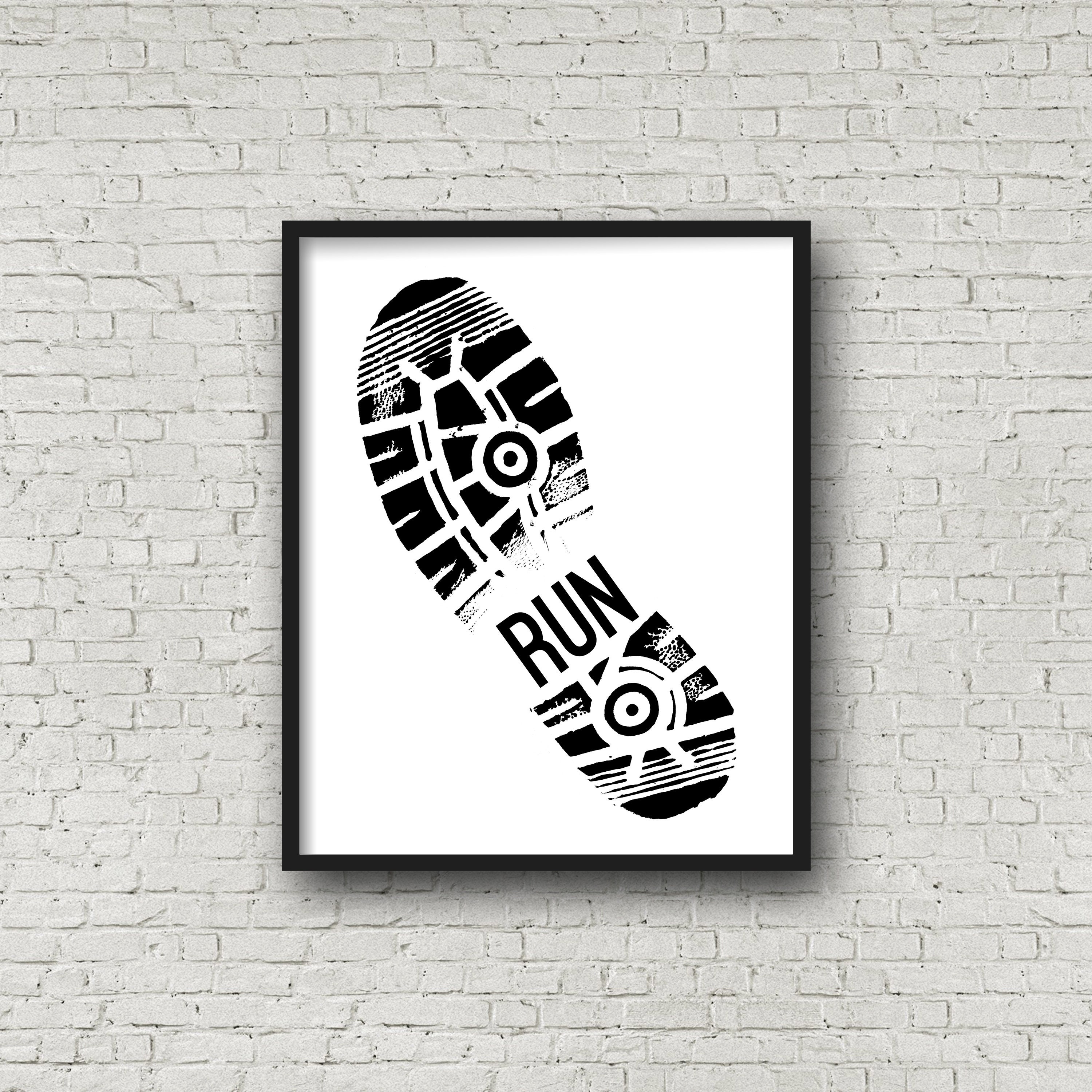 RUN, Printable Quote, Marathon Wall Decor, Running Gift, Run Motivation ...
