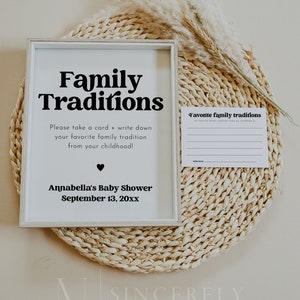 Editable Printable Family Traditions Card, Family Traditions Baby ...