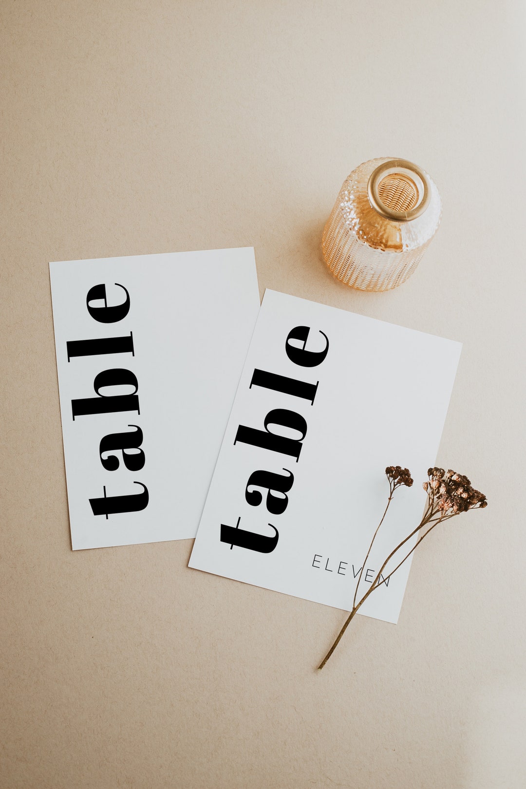 Modern Table Number Template, Editable Table Numbers, Bold Wedding ...