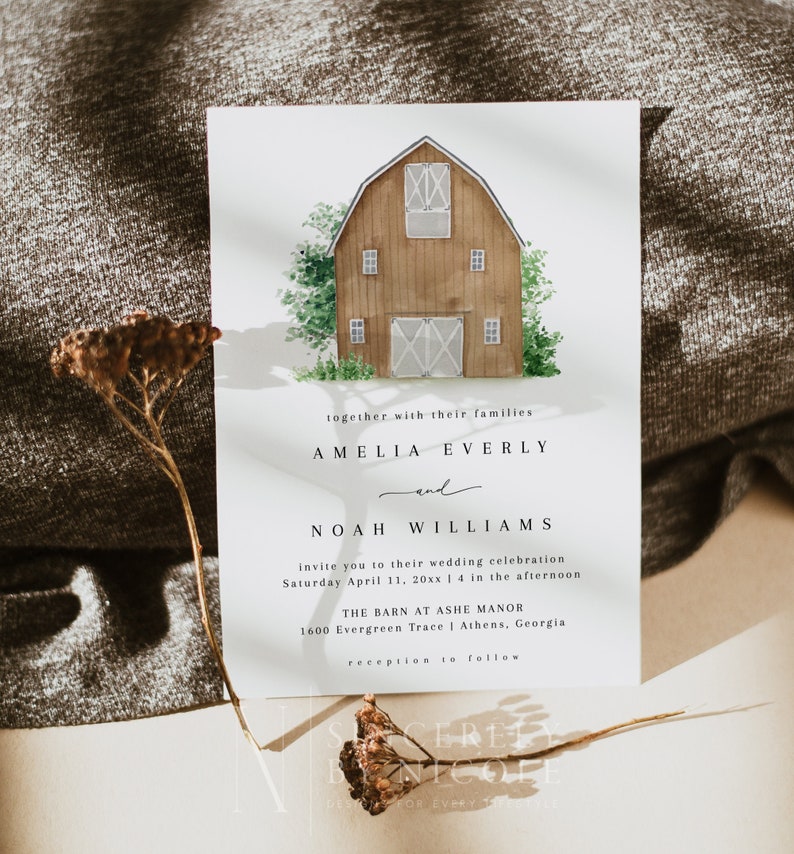 Barn Wedding Invitations Wedding Invitations Rustic Barn - Etsy