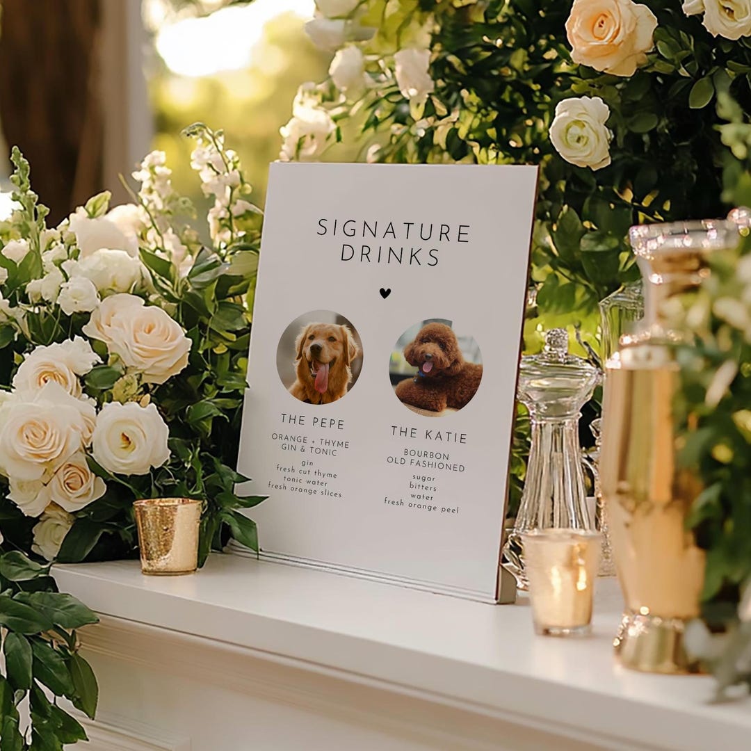 Dog Signature Drink Sign, Pet Signature Cocktail Sign, Dog Signature ...