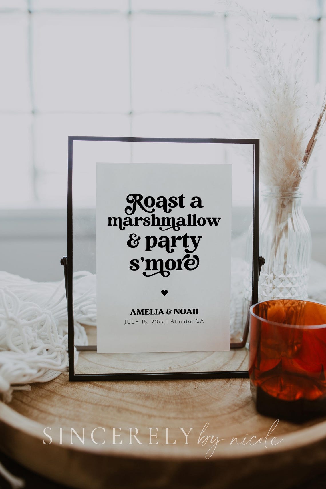 S'mores Bar Sign, Canva Wedding Signage, Roast a Marshmallow and Party ...