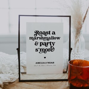 S'mores Bar Sign, Canva Wedding Signage, Roast a Marshmallow and Party ...