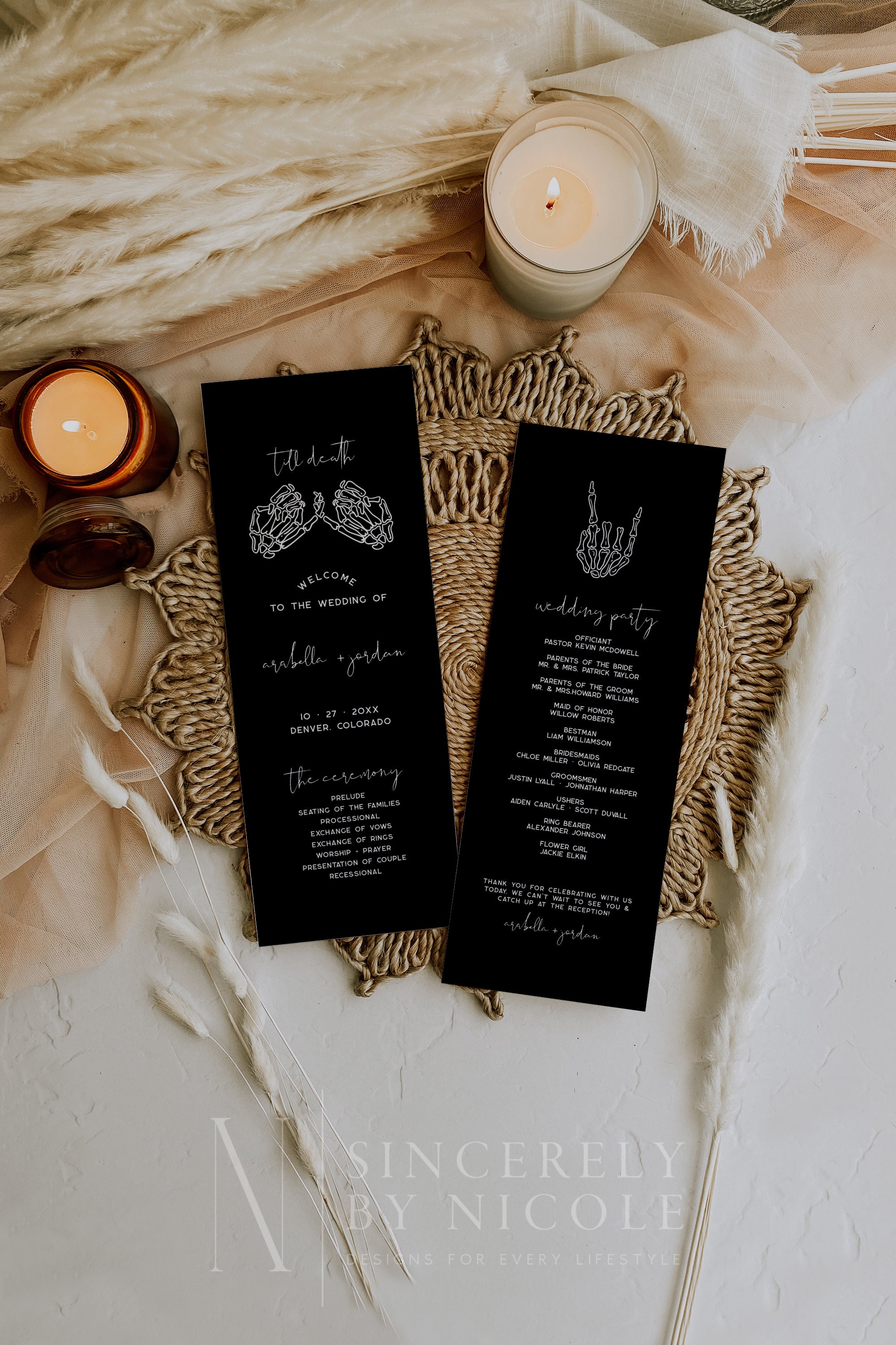 Gothic Wedding Program Template, Dark Moody Fall Wedding, Halloween ...