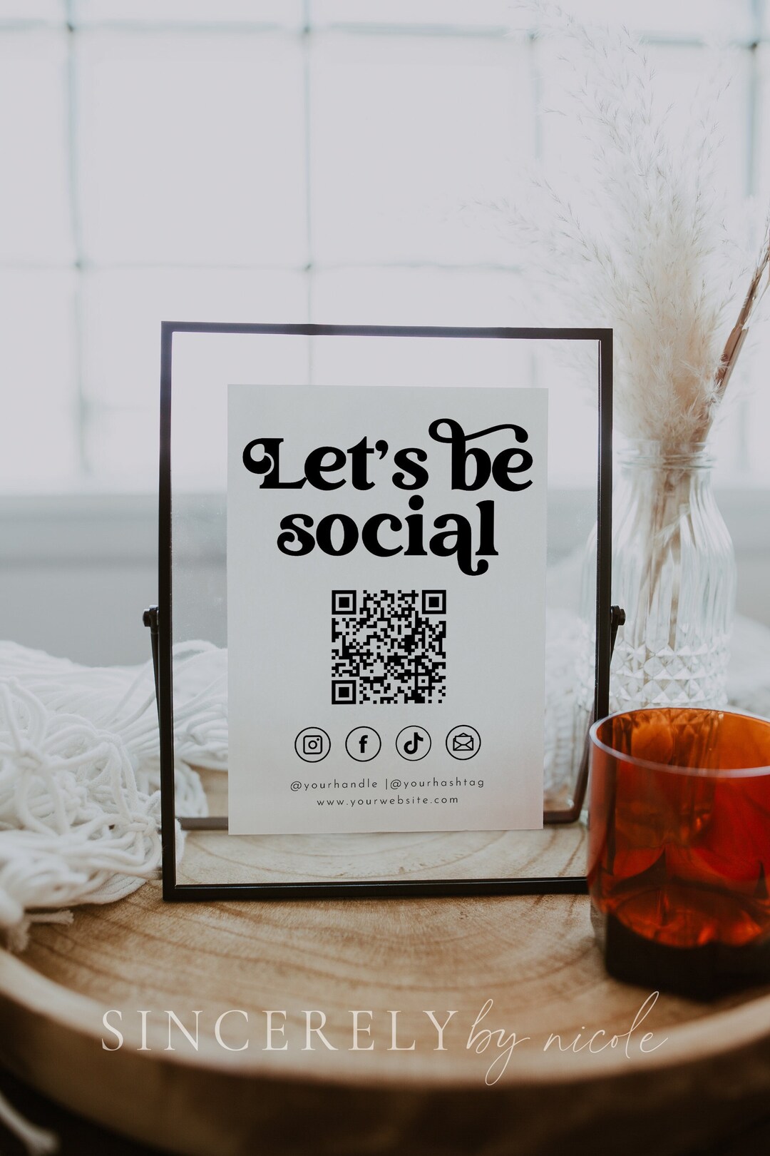 Social Media Business Sign, QR Code Social Media Sign, Social Media ...
