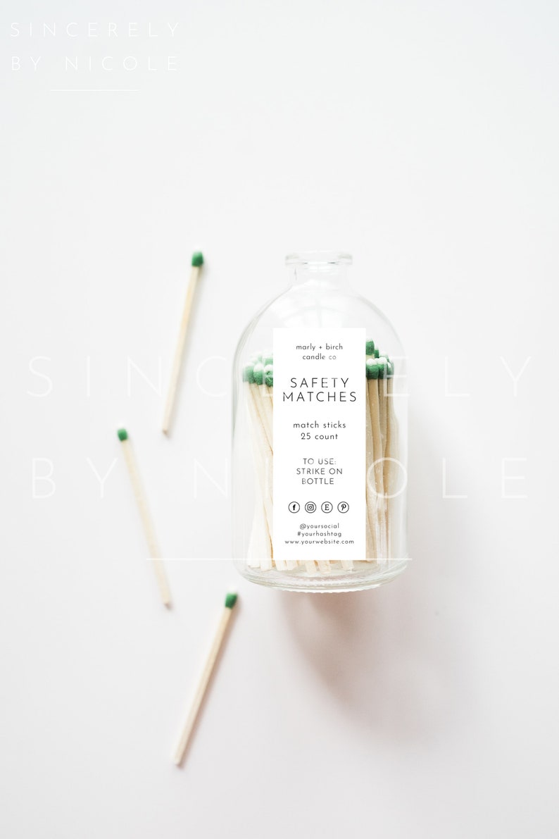 Safety Match Template Match Label Template Editable - Etsy