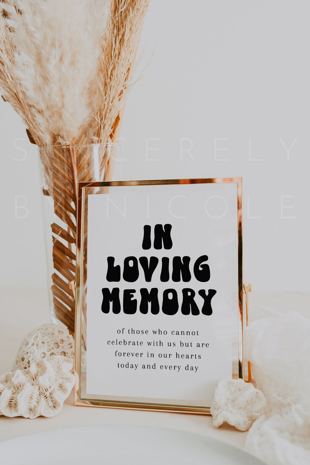 Retro Memorial Sign Template, Editable Printable in Loving Memory Sign ...